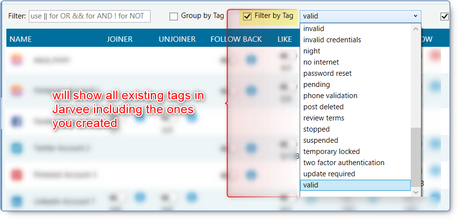 Understanding the TOOLS Tab - Jarvee