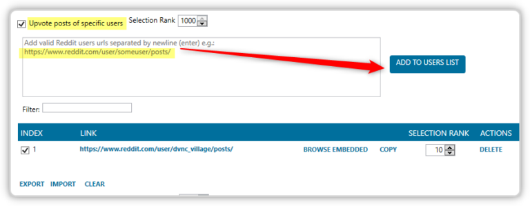 The Reddit Upvote tool - Jarvee